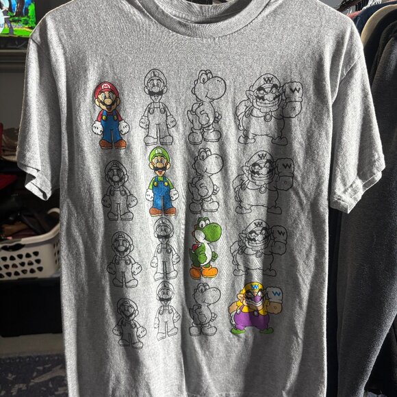 Nintendo | Shirts | Super Mario Grey Short Sleeve Tee Shirt M | Poshmark